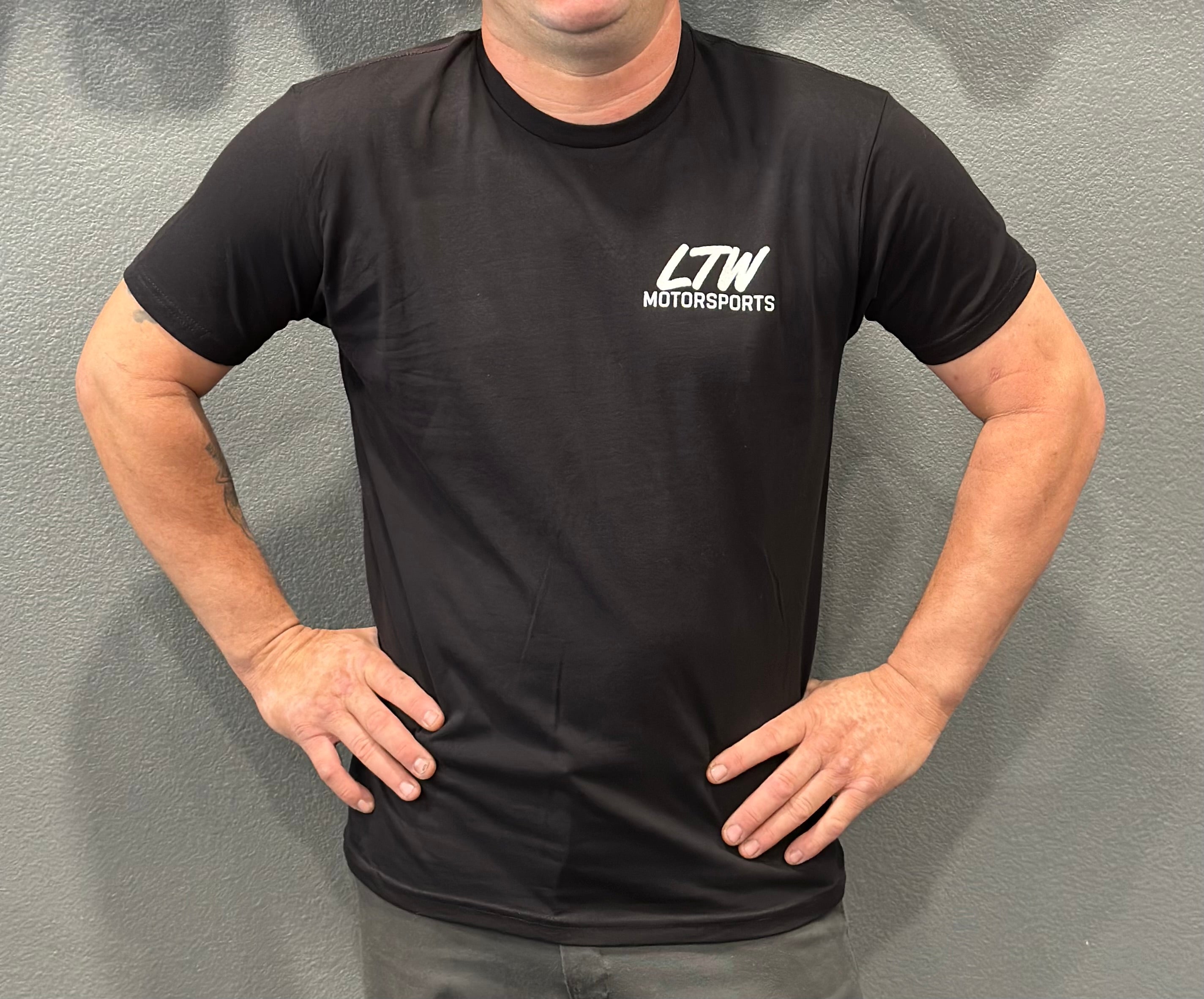 LTW Black Shirt-LTW Black w/ White Logo Shirt-LTW Motorsports