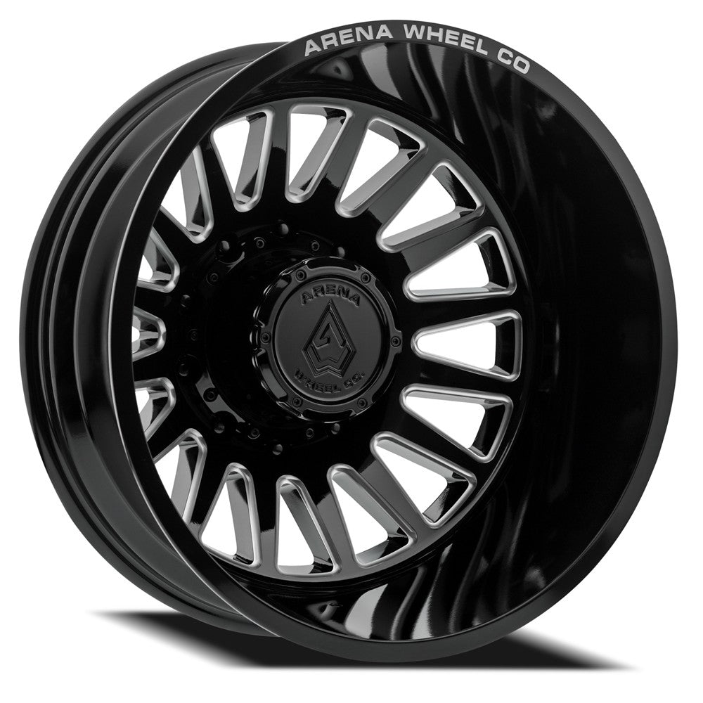 20x8.25 Arena A110 Rival Gloss Black Milled DUALLY REAR Wheel 10x225 ...