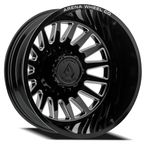 20x8.25 Arena A110 Rival Gloss Black Milled DUALLY REAR Wheel 10x225 ...